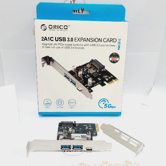 Card PCI Express USB 3.0 x 2 Port +Type-C ( พร้อมพอร์ตจ่ายไฟ 15Pin ) PNU-2A1C ORICO (ออกใบกำกับ ...