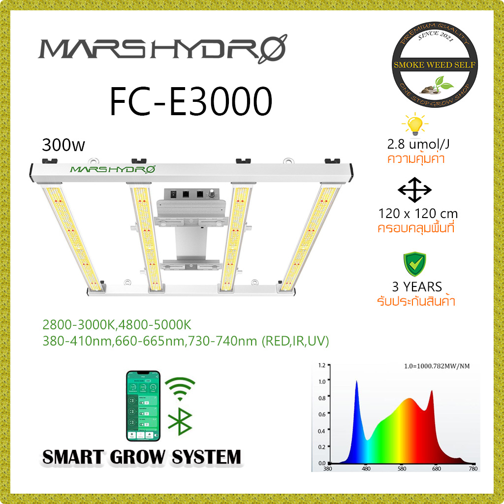 [ส่งฟรี] ไฟปลูกต้นไม้ FC-E3000 ไฟปลูกต้นไม้ MarsHydro 300W Full ...