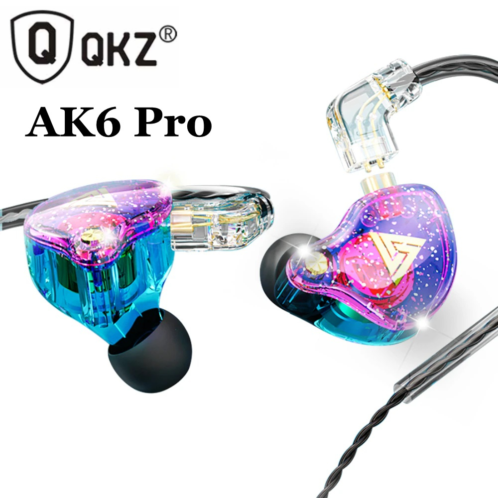 QKZ AK6 Pro หูฟัง ถอดสายได้ พร้อมไมโครโฟน เบสแน่น หูฟังแบบไดนามิก หูฟังพร้อมไมค์ สายยาว 1.2 เมตร ...