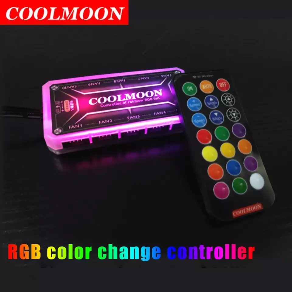 กล่องปรับไฟ Coolmoon RGB Hub Controller 6 Pin Standard with Remote ...