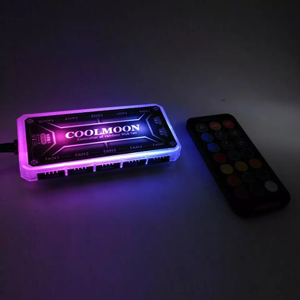 กล่องปรับไฟ Coolmoon RGB Hub Controller 6 Pin Standard with Remote ...