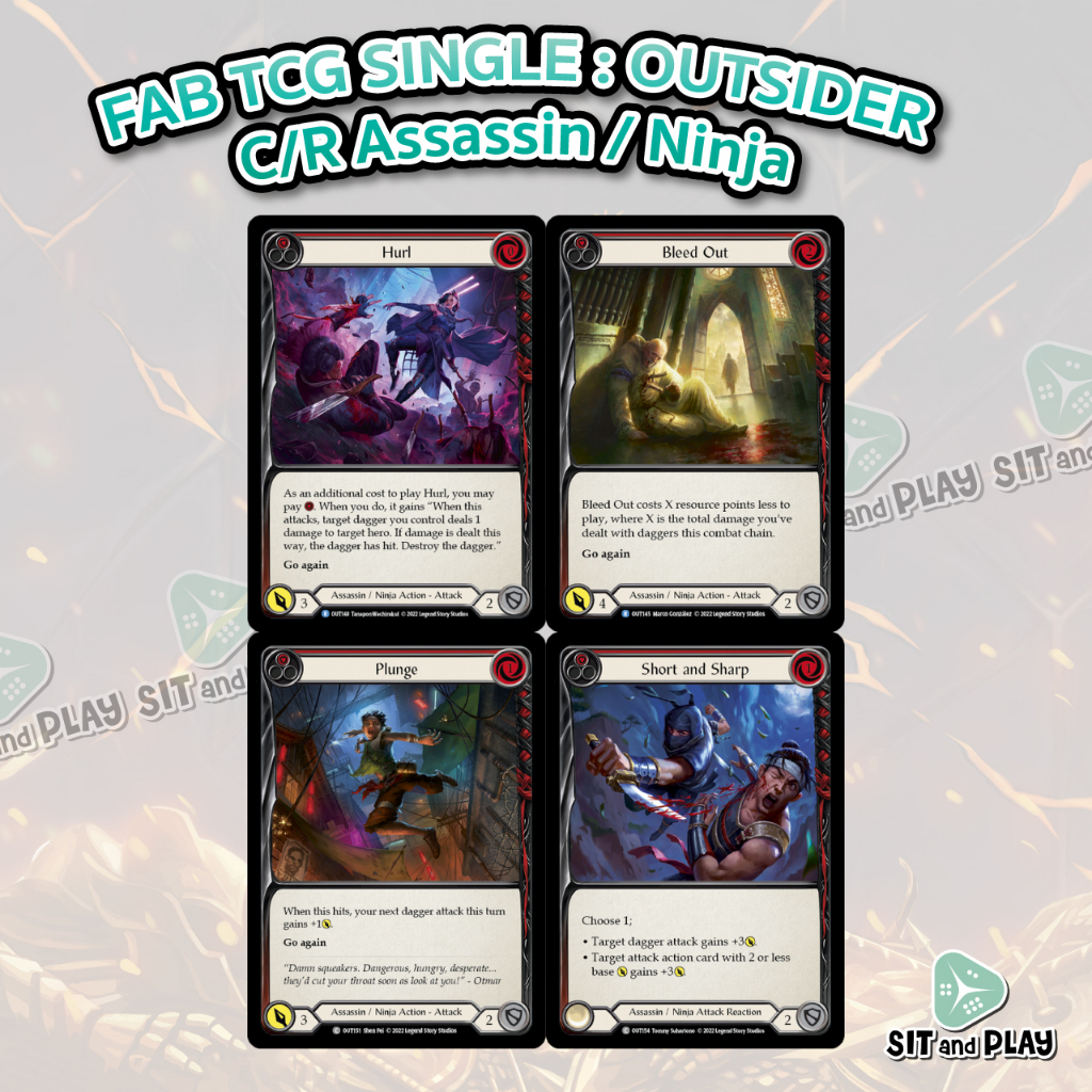 FAB TCG : Dual Class - Assassin / Ninja ระดับ C / R ชุด OUT แยกใบขาย ...