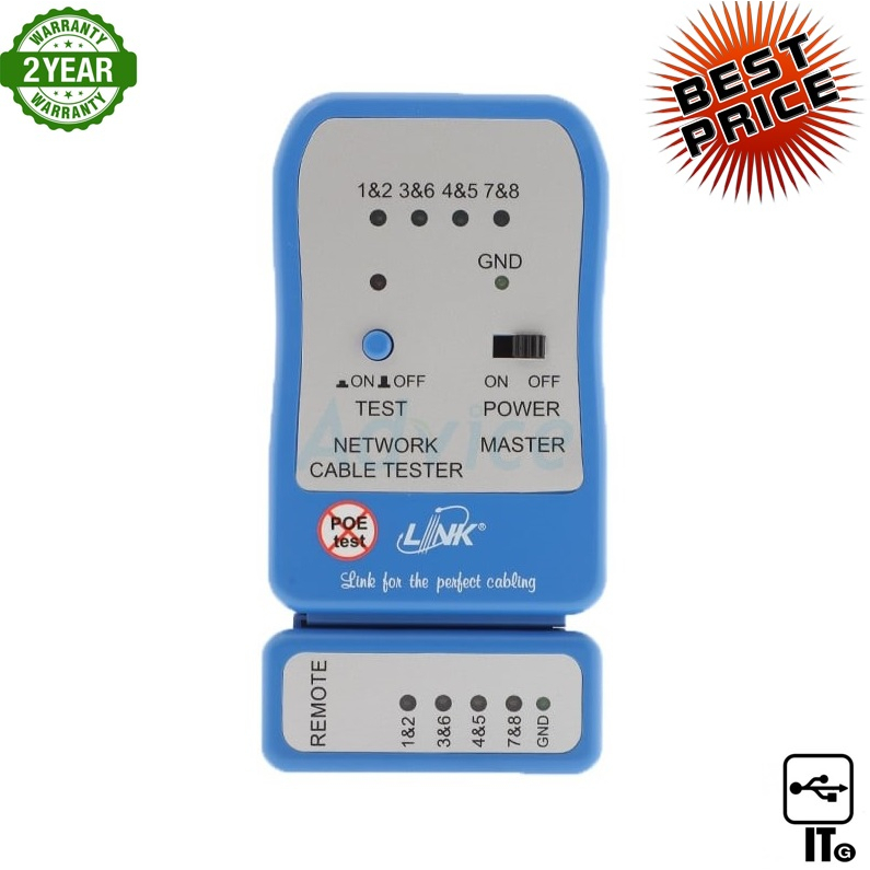 อุปกรณ์ทดสอบสัญญาณสาย Lan/สายโทรศัพท์ Cable Tester LINK (TX-1302 ...