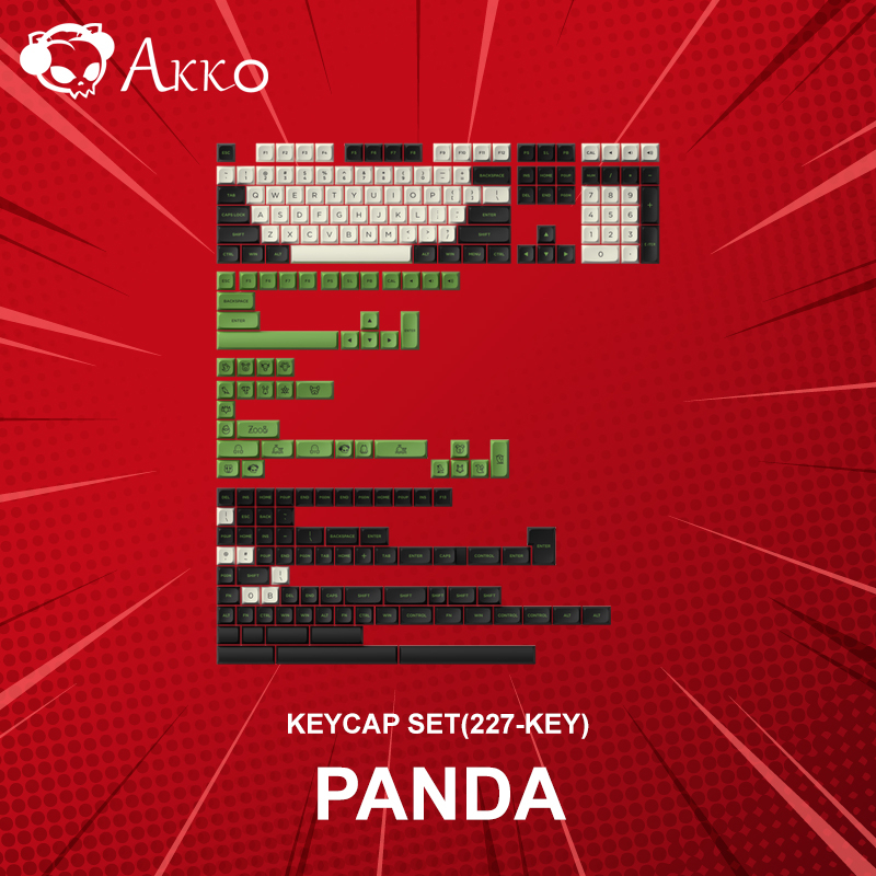 คีย์แคป Akko Panda Keycap Set(227-Key) | Shopee Thailand