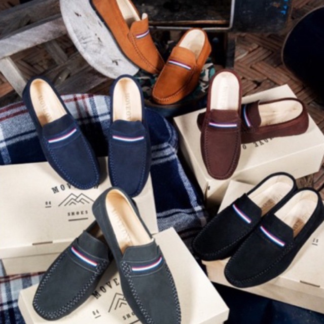 รองเท้าผู้ชายหนังแท้ Move On shoes ราคายSmart 1 หนังกลับ 5สี | Shopee ...