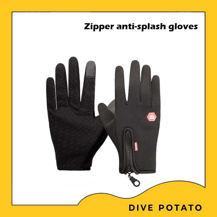 Zipper anti-splash gloves | Shopee Thailand