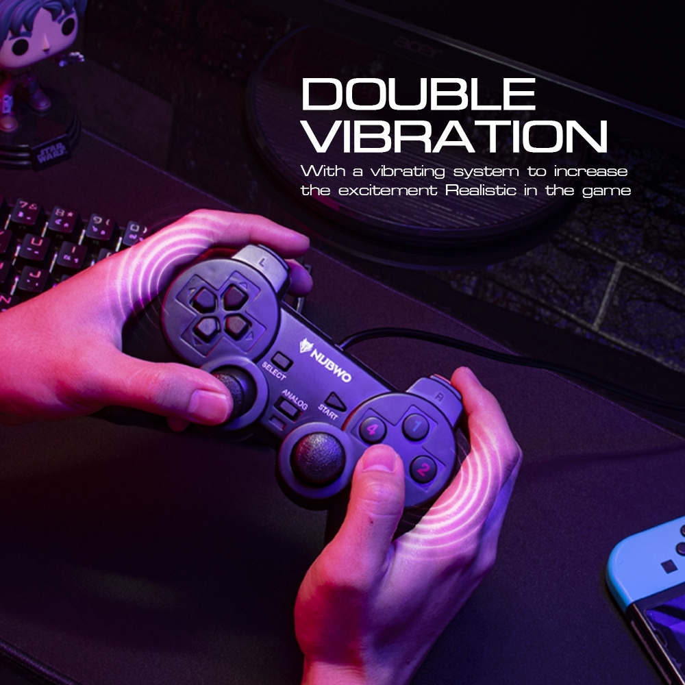 NUBWO จอยเกมส์ จอยเกมส์ PC จอย D-Input Controller สี Black ใช้งานกับ ...