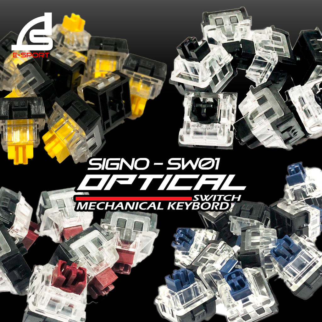 ปุ่มสวิตซ์ SIGNO SW-01 BLUE/RED/BLACK/YELLOW OPTICAL SWITCH 10ชิ้น ...