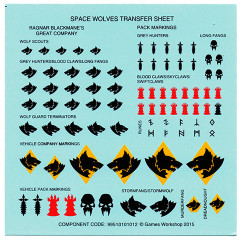 Warhammer 40k - Space Wolves Transfer sheet - (decal) ดีคอล รูปลอกน้ำ ...