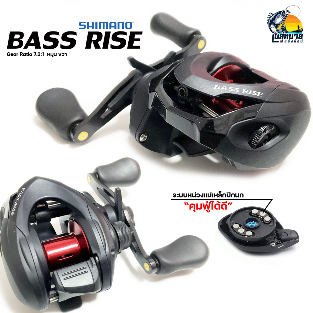 { ของแท้ มีใบรับประกัน!! } รอกหยดน้ำ Shimano Bass Rise หมุนขวา (รอบ 7.2 ...