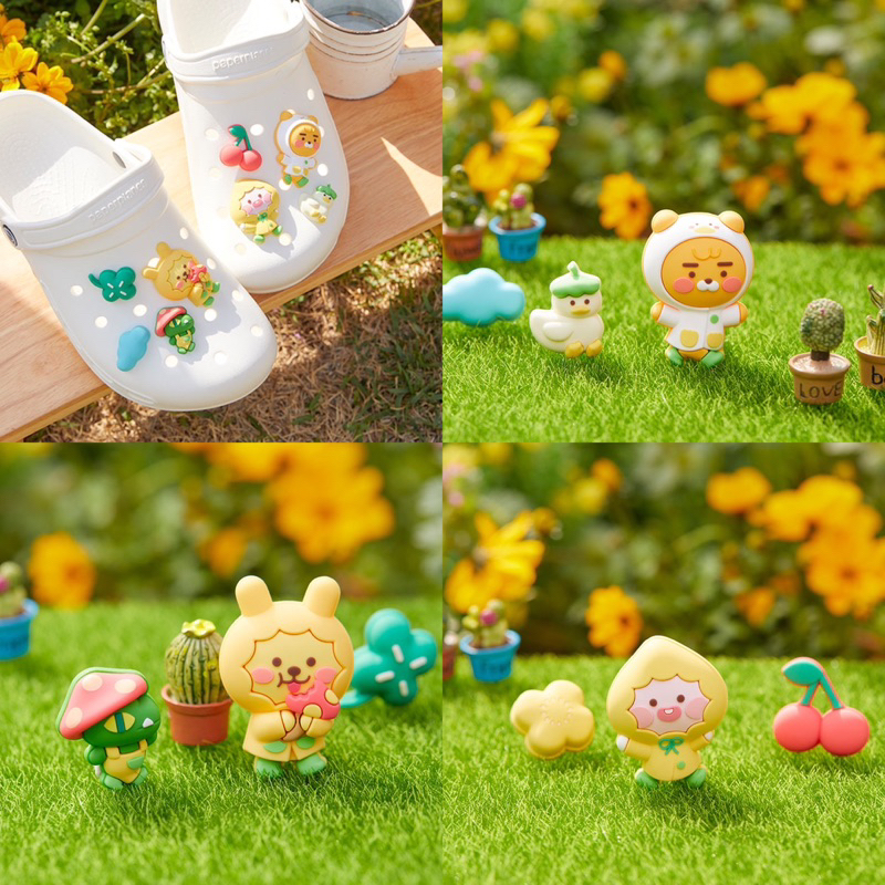 (พร้อมส่ง) Kakao friends - the rainy garden silicone charm set jibbitz ไรอัน เอพีช ของแท้ ...
