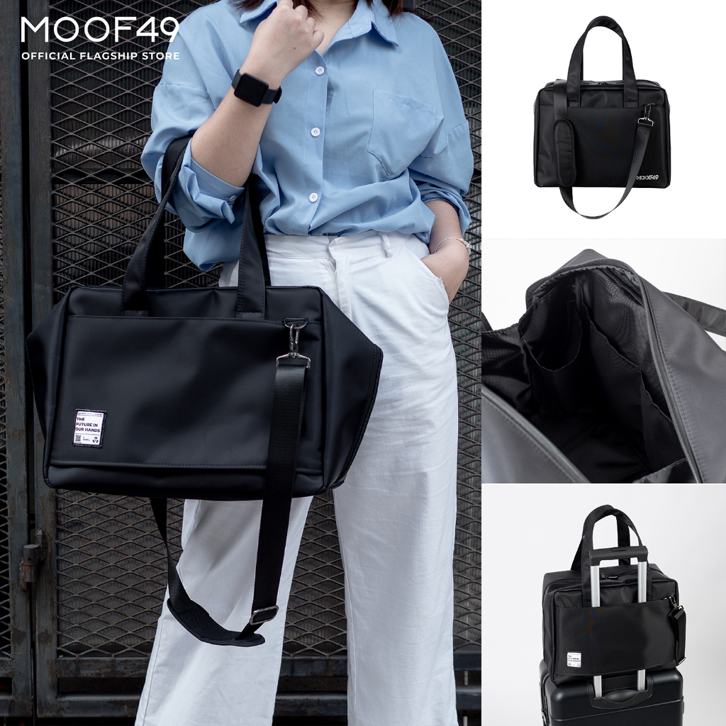 MOOF49 Re-Nylon Duffle bag กระเป๋าดัฟเฟิล สะพาย Crossbody ผ้ารีไซเคิลไนล่อน ผ้ากันน้ำ อยู่ทรง ...