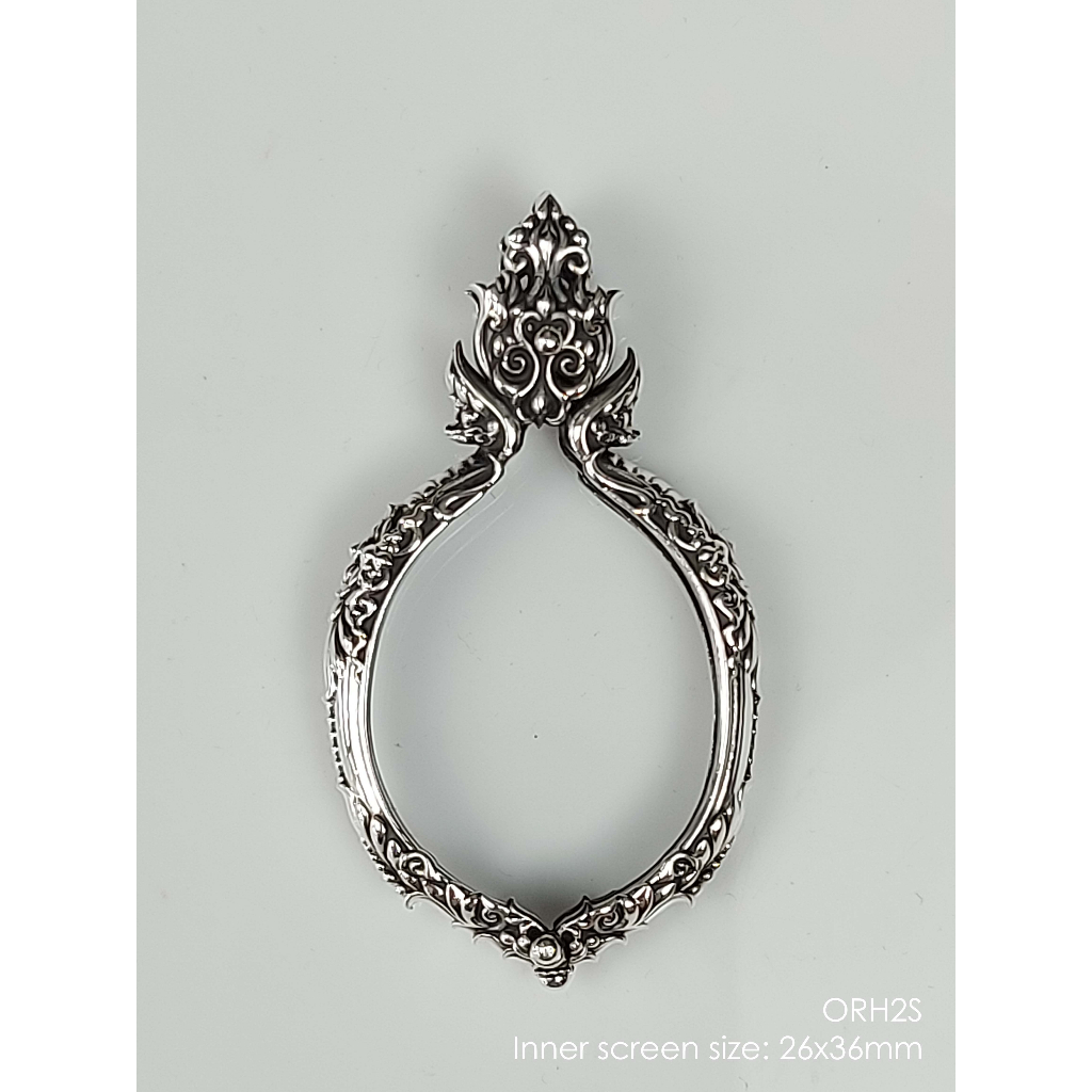 ORH2SSilver925 Orahan1 Oval amulet casing 26x36mm กรอบพระเงินแท้925 ทรง ...