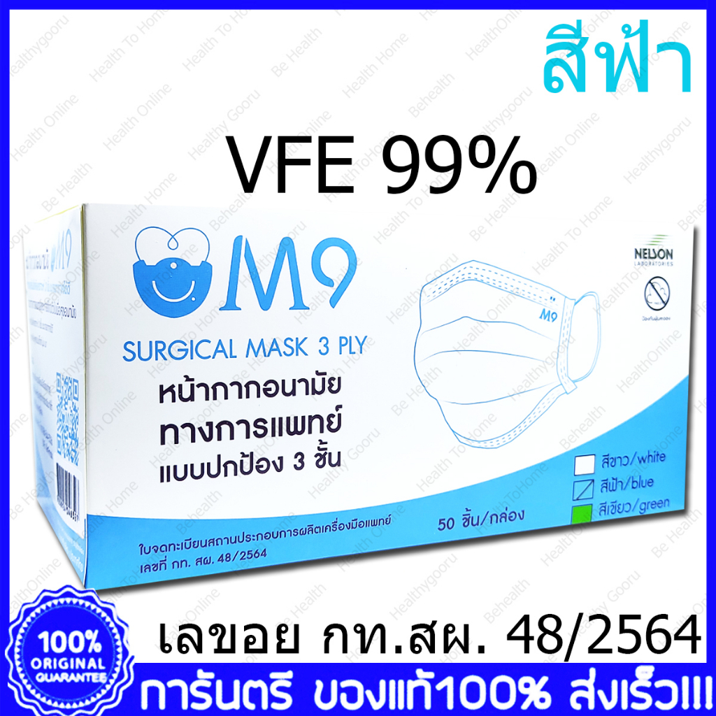 ทางการแพทย์ 3M LONGMED Klean Mask KF Mask M9 หน้ากากอนามัย 50ชิ้น/กล่อง | Shopee Thailand
