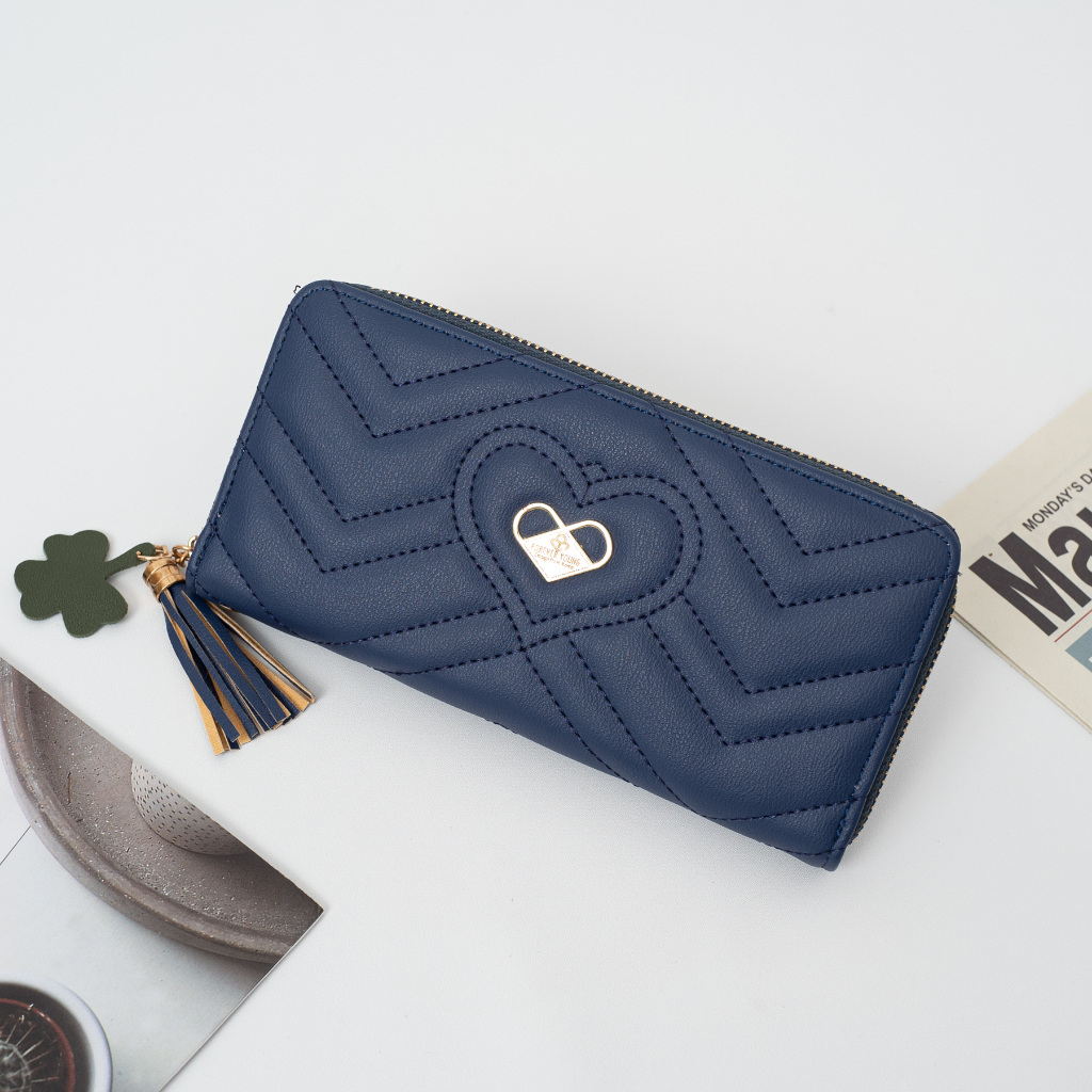 กระเป๋าสตางค์ Forever Young ใบยาวซิปรอบหน้าปักลาย มีให้เลือกหลายแบบ ...