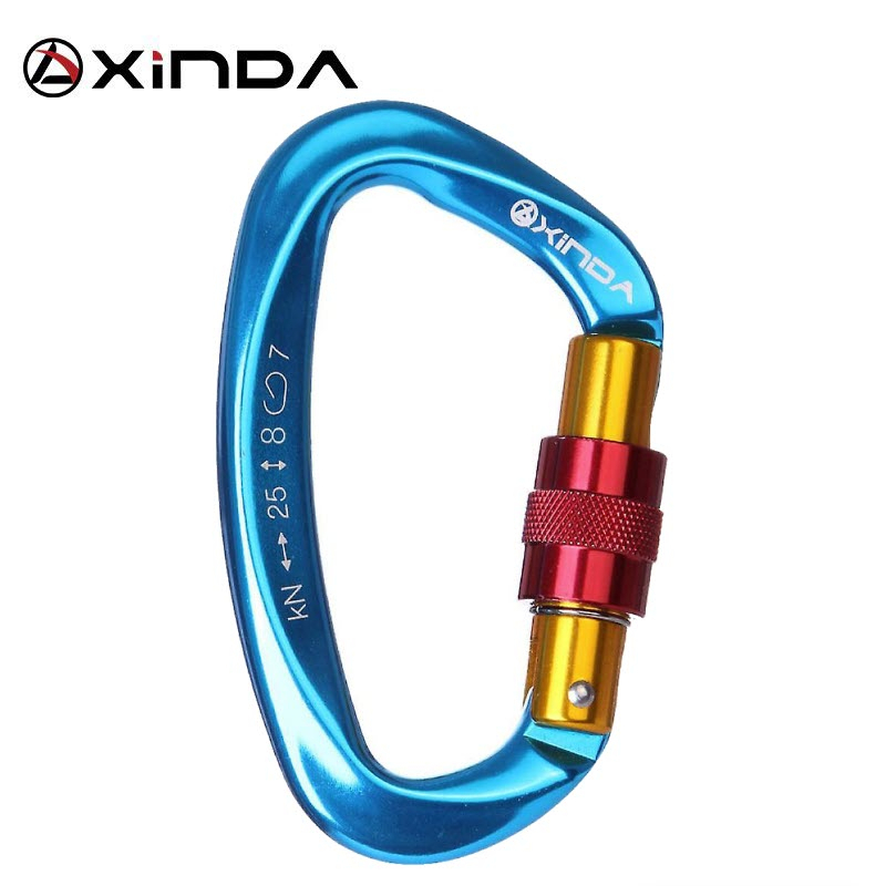 คาราบิเนอร์ Xinda รูปตัว D เกรดปีนเขา 25KN แบบสกรูหมุนล็อค รุ่น XD-Q9628 | Shopee Thailand