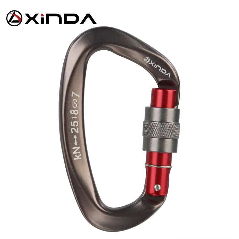 คาราบิเนอร์ Xinda รูปตัว D เกรดปีนเขา 25KN แบบสกรูหมุนล็อค รุ่น XD ...