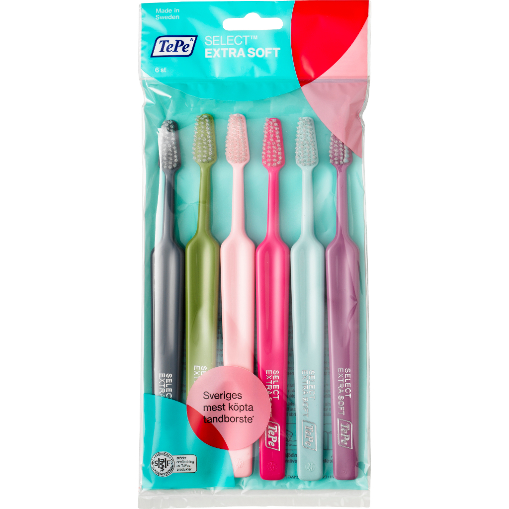 TePe Select Soft / Extra Soft Toothbrush 6 pack/ เทเป้ ซีเล็ค แปรงสีฟัน ...