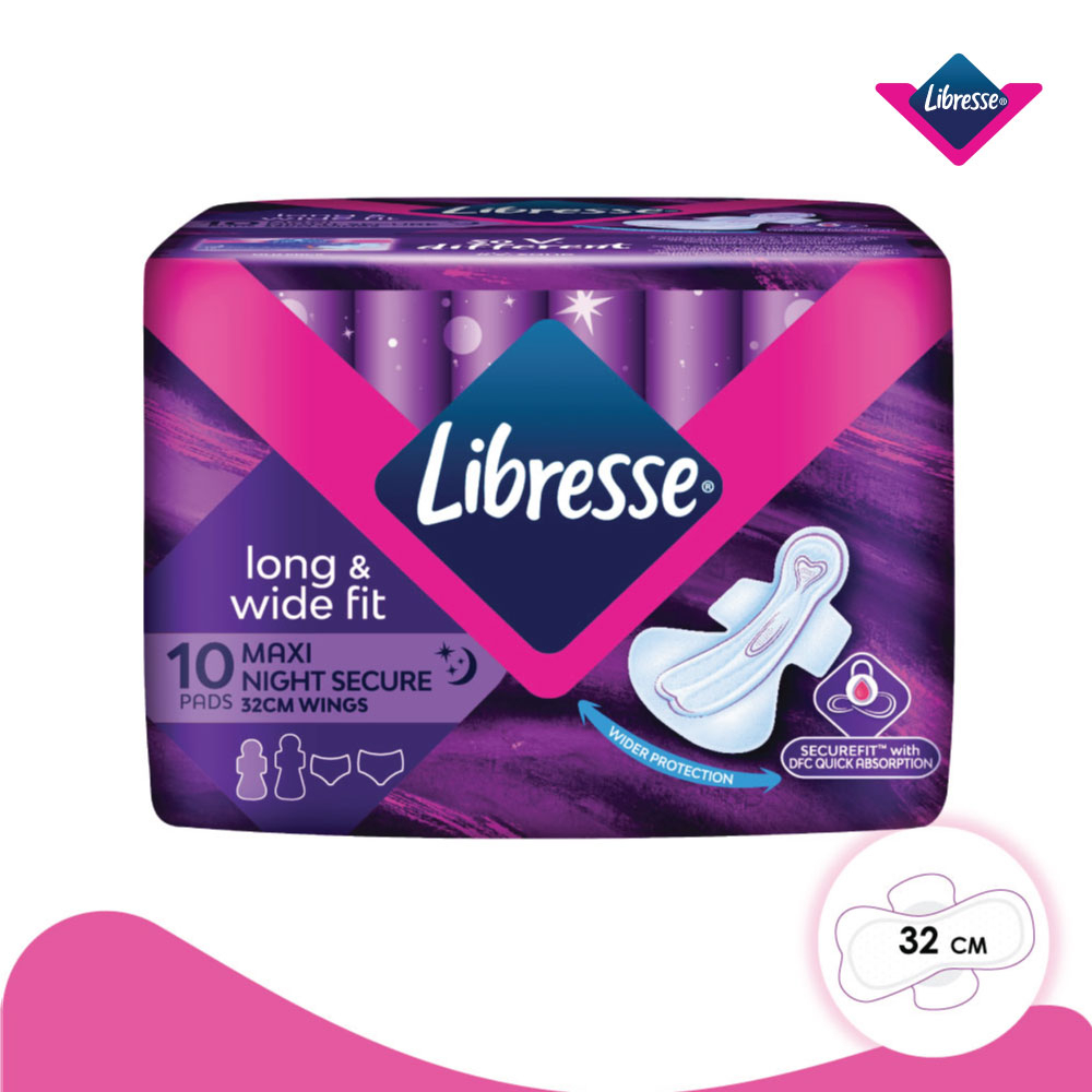 Libresse ลีเบรสส์ ผ้าอนามัย ลอง แอน์ด ไวด์ 1 ห่อ 10 ชิ้น | Shopee Thailand