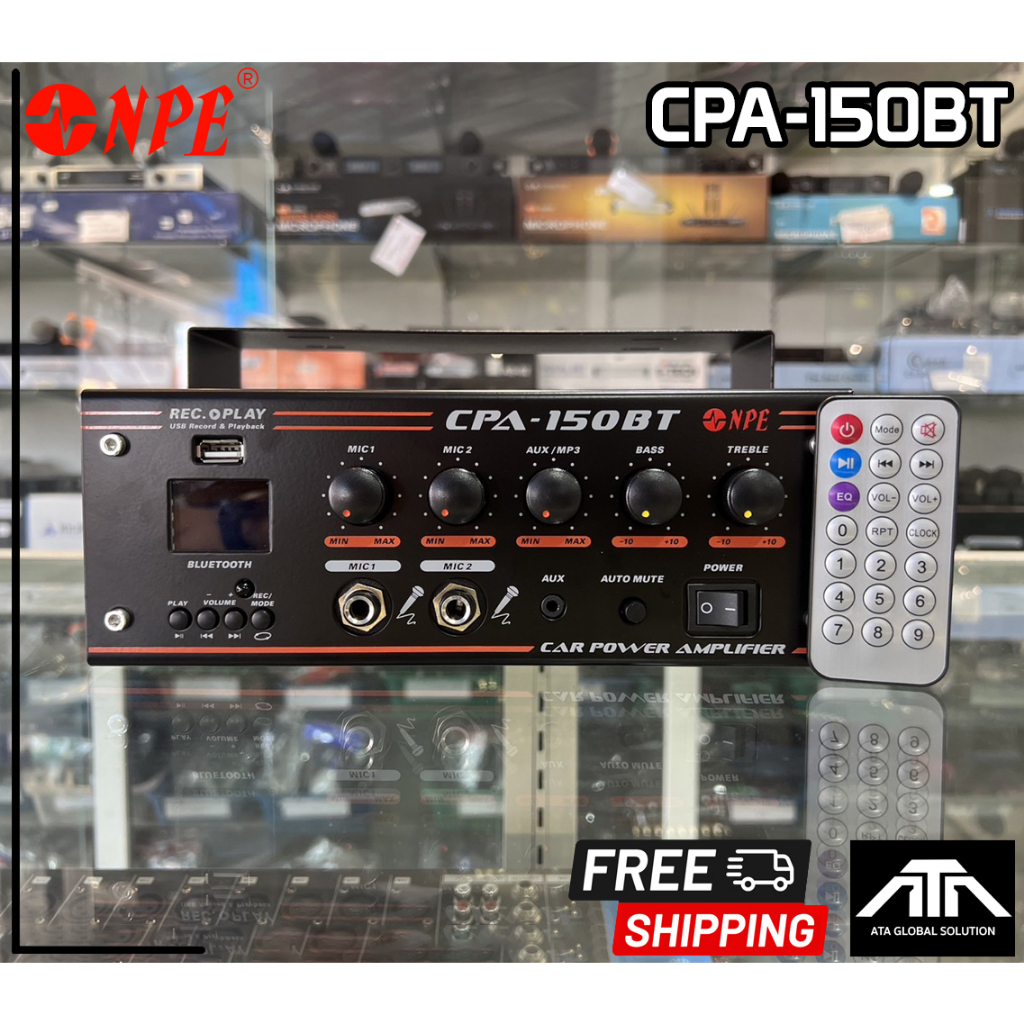เครื่องขยายเสียง NPE CPA-150BT กำลังวัตต์ 150 วัตต์ ต่อไมค์ได้ 2 ช่อง มาพร้อมโมดูล MP3/บลูทูธ ลด ...