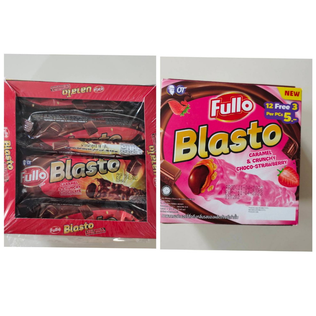 Fullo Blasto เวเฟอร์ สติ๊ก ช็อกโกแลต คาราเมล 18 กรัม ฟูลโล่ บลาสโต ...