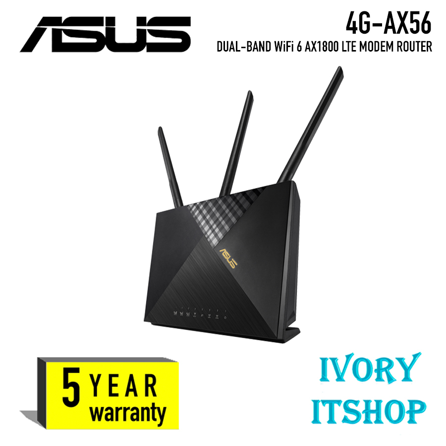 ASUS 4G-AX56 Cat.6 300Mbps Dual-Band WiFi 6 AX1800 LTE Router 4G-AX56 | Shopee Thailand