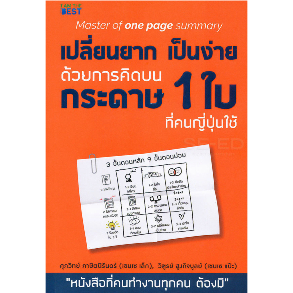 Master of One Page Summary เปลี่ยนยากเป็นง่าย ด้วยการคิดบนกระดาษ 1 ใบ ...