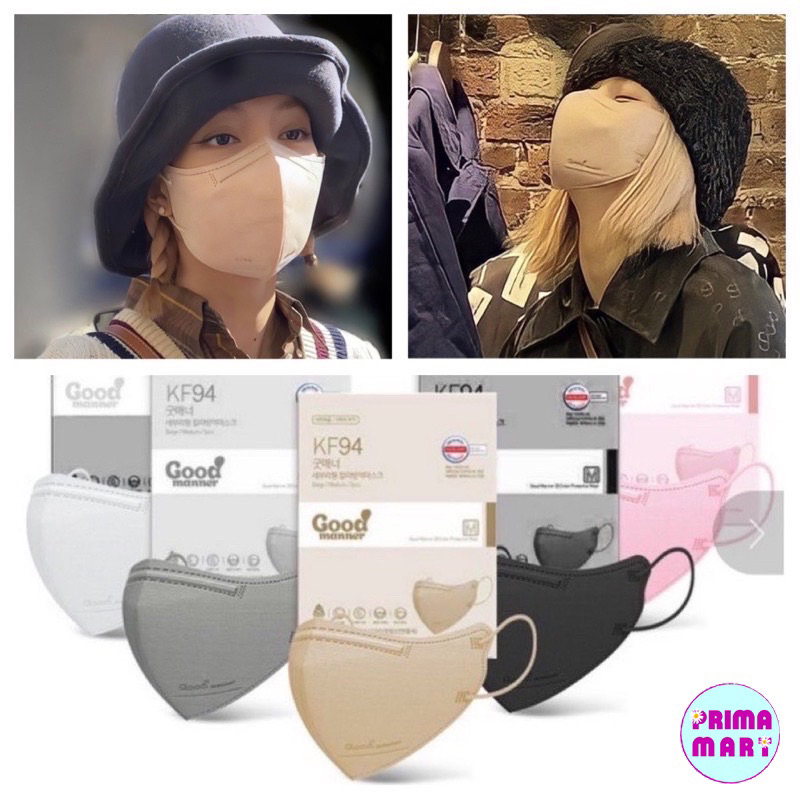[กันฝุ่น pm2.5] Good Manner KF94 2D Mask แมสเกาหลีของแท้100% 🇰🇷(แพค5ชิ้น) | Shopee Thailand