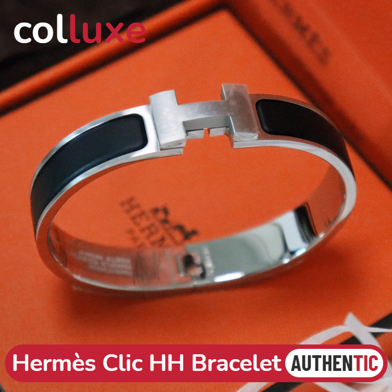 🆕เฮอร์มีส Hermès Clic HH Bracelet For Men So black สร้อยข้อมือ Hermes กําไลแอร์เมส สีดำ | Shopee ...
