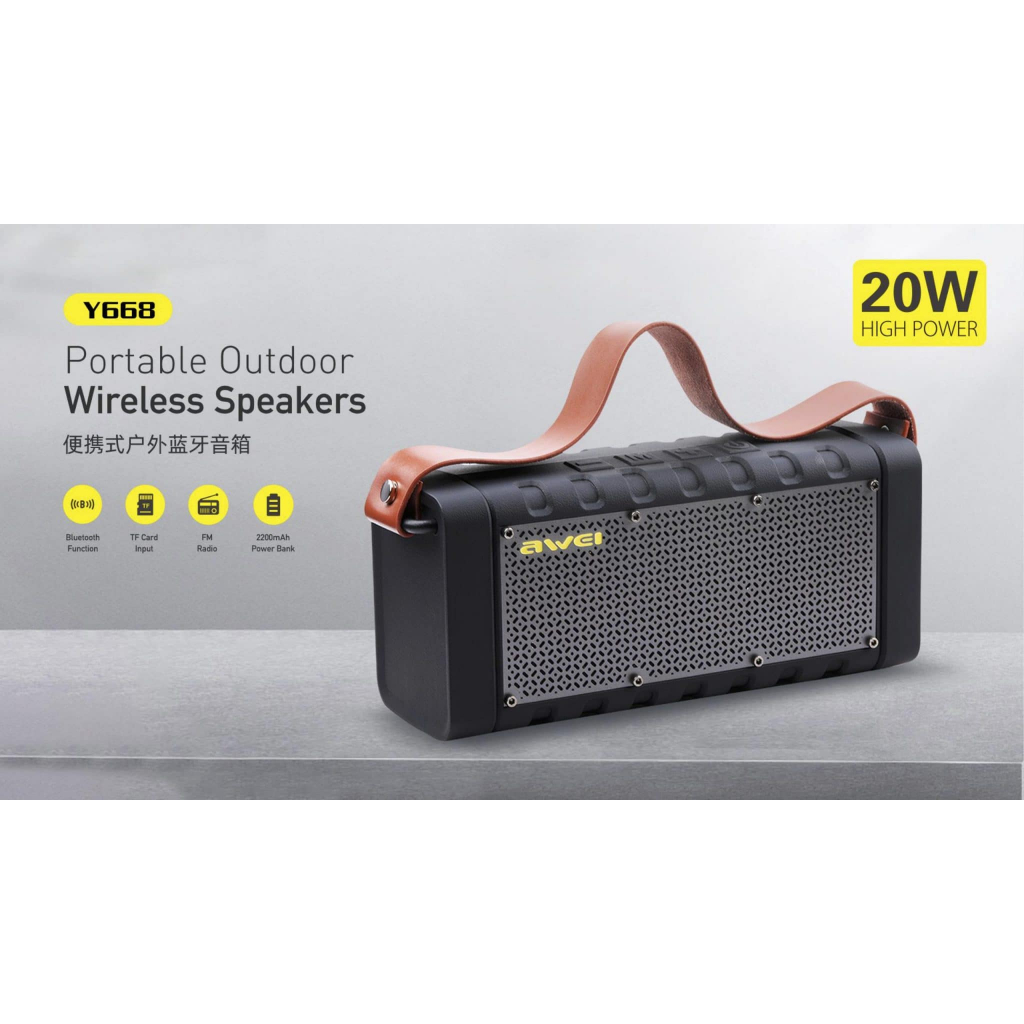 ลำโพง AWEI Y668 20w 2 in 1 Wireless Speaker Powerbank Speaker | Shopee Thailand
