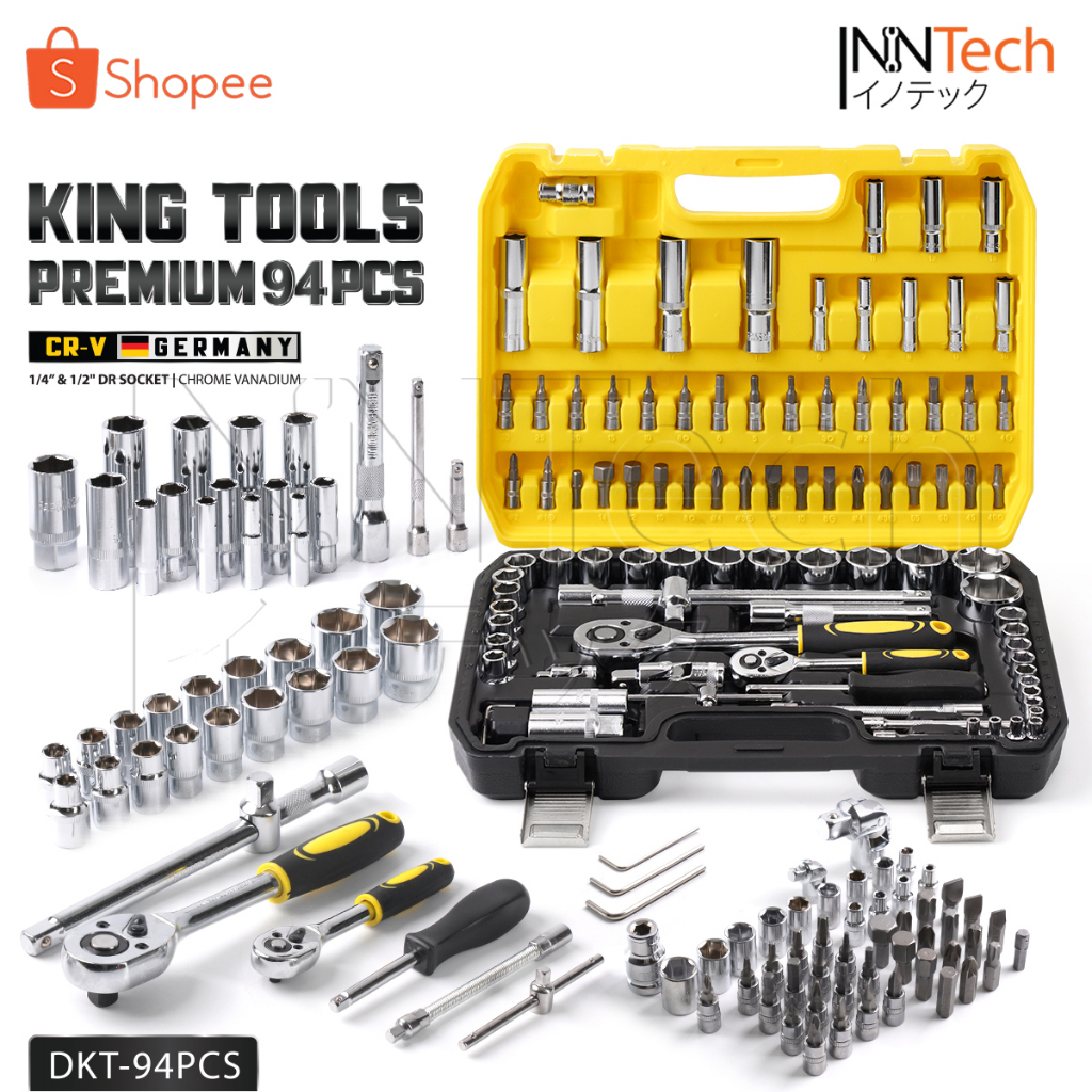 DELTON King Tools ชุดเครื่องมือ ประแจ ชุดบล็อก 94 ชิ้น ขนาด 1/4 นิ้ว ...