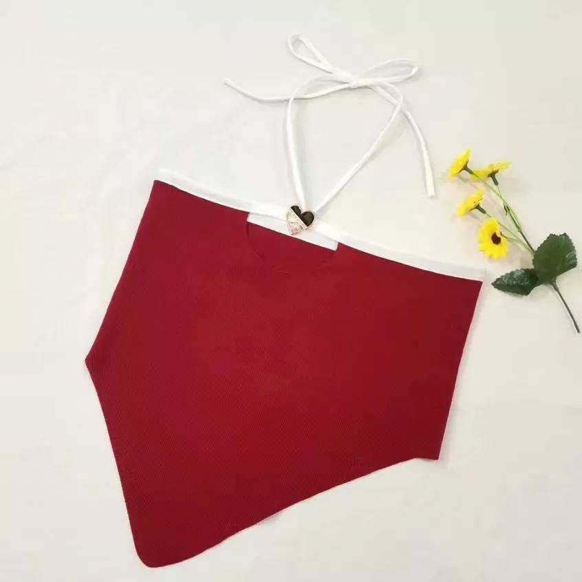 SHOP_MKL เสื้อสายเดี่ยว ทรงสามเหลี่ยม เสื้อแฟชั่น ทรงสวย สีพาสเทล #T685 | Shopee Thailand