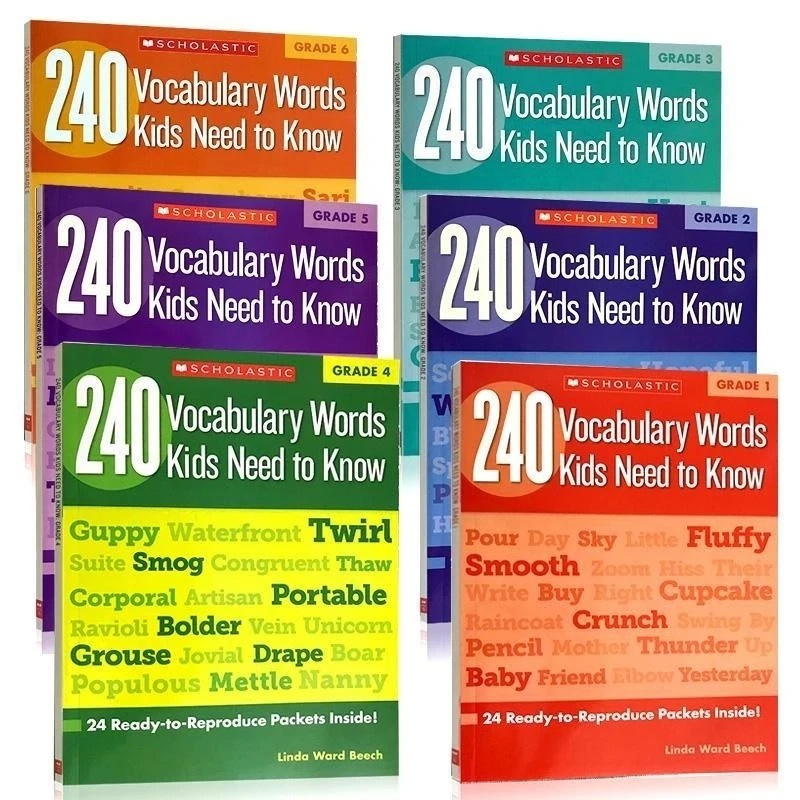 6 Books/Set 240 Vocabulary Words Kids Need to Know Primary School Grade ...