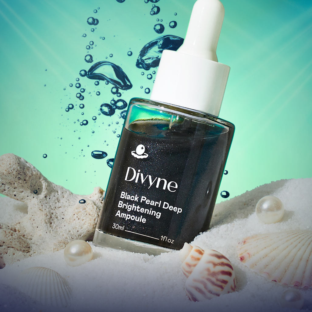Divyne (ดิไวน์) แอมพูลราชินีไข่มุกดำ ผิวเงา อมชมพู 30ml. DIVYNE Black ...