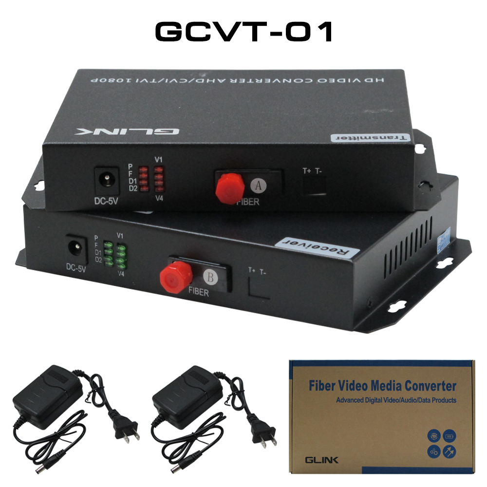 GLINK [GCVT-01] - [GCVT-02] ตัวแปลงเดินสายกล้องด้วยไฟเบอร์ 20 กิโลเมตร ...