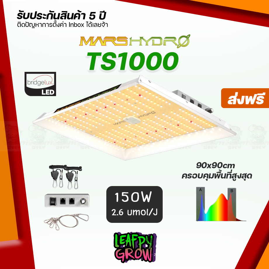 [ส่งฟรี] Mars Hydro TS1000 ไฟปลูกต้นไม้ LED Full Spectrum Hydroponic ...