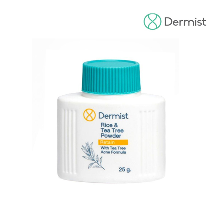 Dermist Rice&Tea Tree Powder Retain 25g. แป้งฝุ่น เดอร์มิสท์ ไรซ์ แอนด์ ...