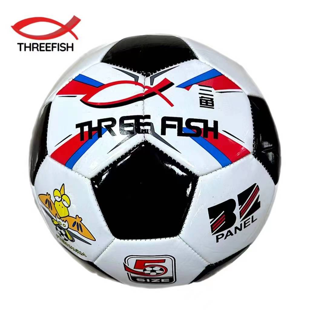 ลูกฟุตบอล หนังเย็บ THREEFISH 3 มี ขนาดมาตรฐาน Size5 หนัง PU นิ่ม มันวาว ทำความสะอาดง่าย ฟุตบอลมา ...