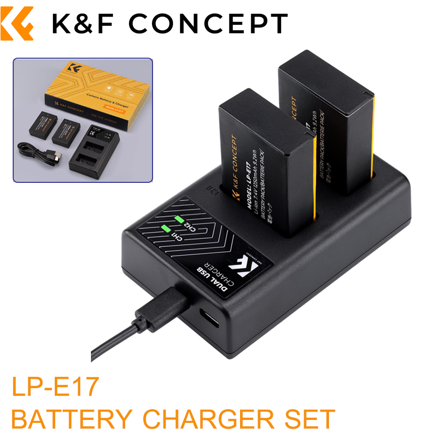 K&F CONCEPT LP-E17 battery and LP-E17 battery charger kit สำหรับกล้อง ...