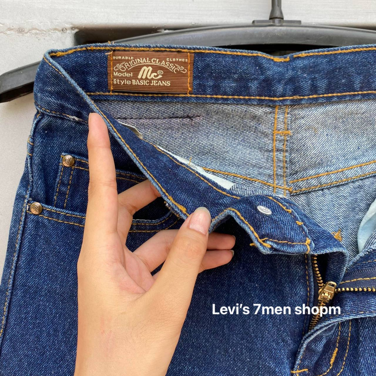 [New] Mc jeans Midnight color stretch jeans, men's straight cut, button work 28-42 delivery ...