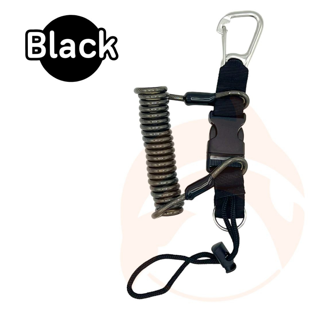 Coil-spring lanyard with clips สายยืดยึด ตัวยึดอุปกรณ์ สายคล้องเกี่ยว ...