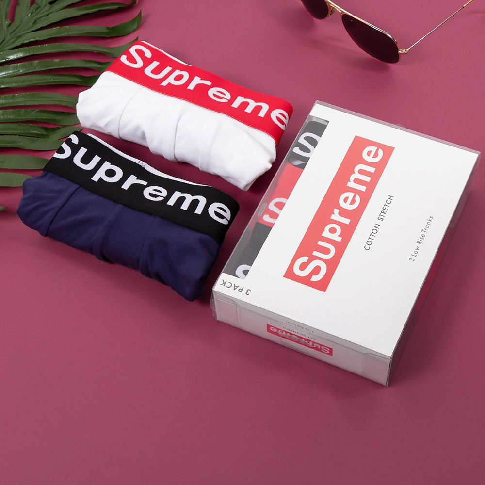 กางเกงในSupreme กางเกงในผู้ชายสุพรีม ทรงBoxer (1กล่อง3ตัว) สุพรีมของแท้ ...