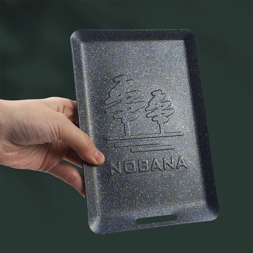 กระทะเหล็ก NOBANA ทรงสี่เหลี่ยมผืนผ้า ขนาดเล็ก ไม่ติดผิว สีครีม สีดำ | Shopee Thailand