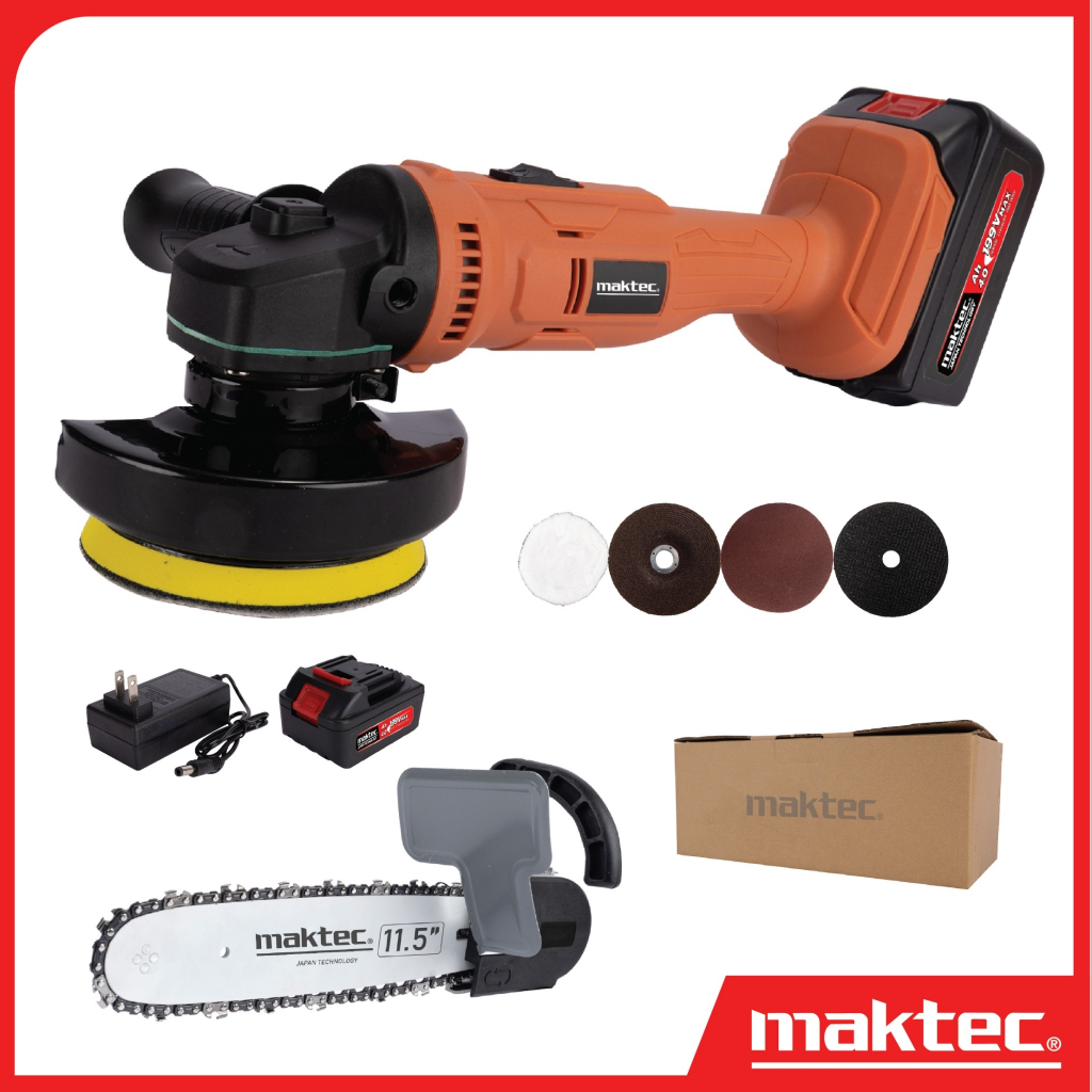 MAKTEC เครื่องเจียร์ไร้สาย รุ่น 199V อุปกรณ์ + ชุดบาร์ 11.5 นิ้ว หินเจียรไร้สาย ลูกหมู ส่งไว ...