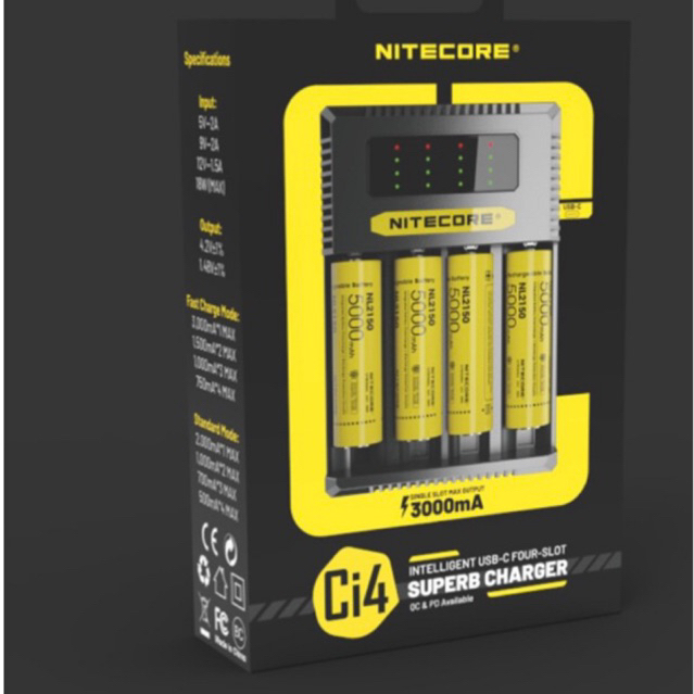 เครื่องชาร์จถ่าน Nitecore Ci4 รุ่นใหม่ ชาร์จถ่าน21700แบบมีวงจรได้ ของ ...