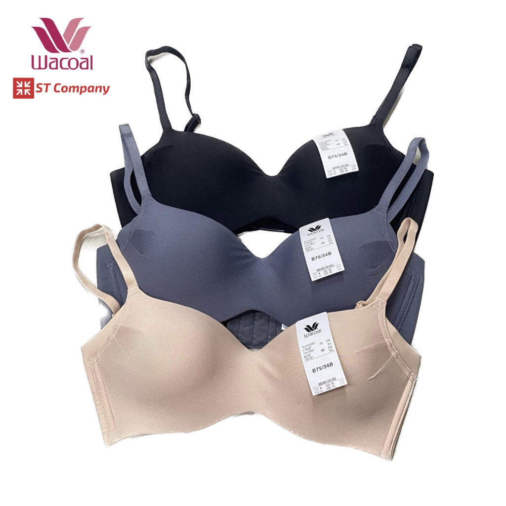 Wacoal Basic Bra เสื้อชั้นใน รุ่น WB9M32 บราไร้โครง ไม่มีโครง เสริมฟองบาง ตะขอ 3 แถว เสื้อใน วา ...