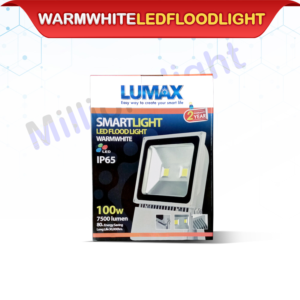 SALE ชุดโคมฉาย LED LUMAX FLOODLIGHT IP65 100W / WARMWHITE สีเทา ...