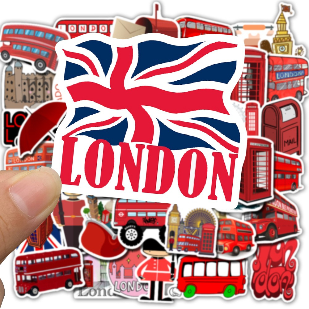 พร้อมส่ง！Travel City London บิกเบน ลอนดอน England sticker vintage BUS ...