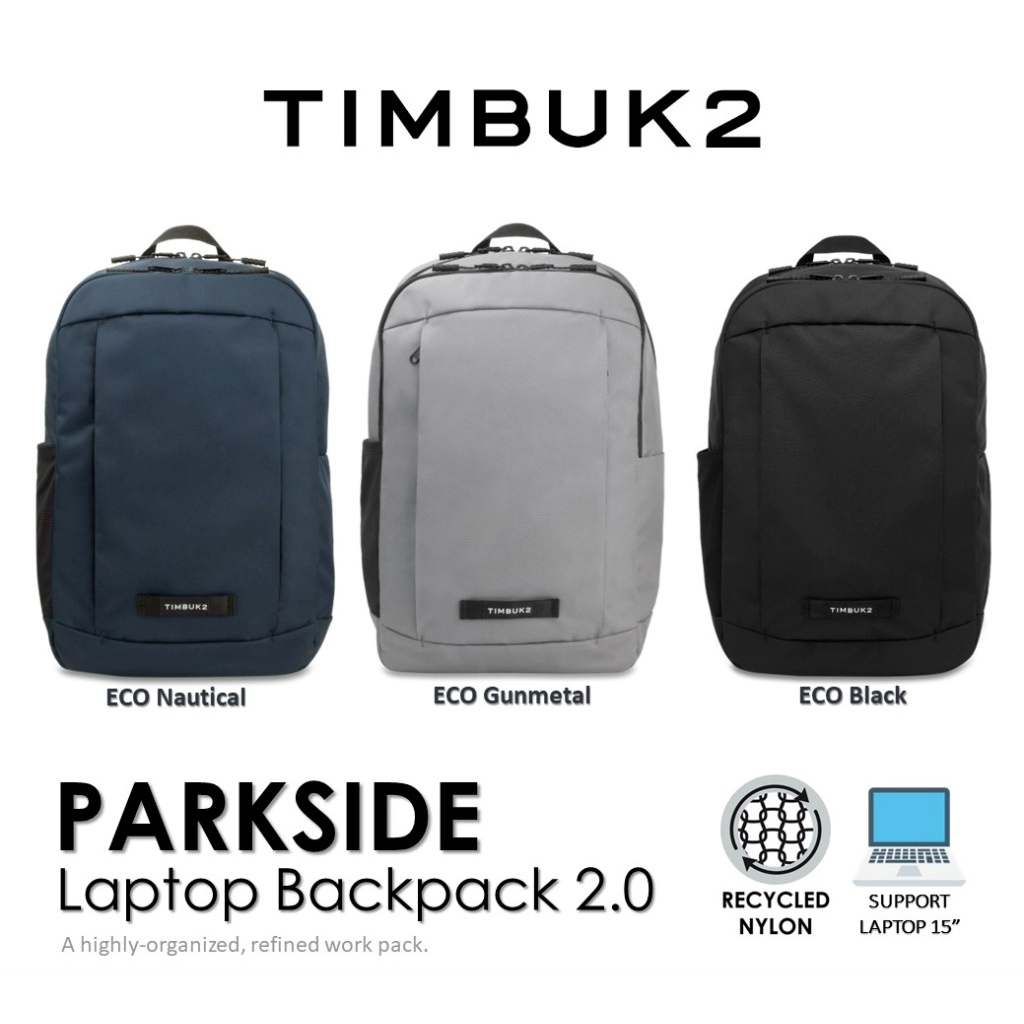 Timbuk2 รุ่น Parkside Laptop Backpack 2.0 - OS กระเป๋าเป้ ใส่แลปท็อป 15" มีช่องใส่ขวดน้ำ (3840-3 ...