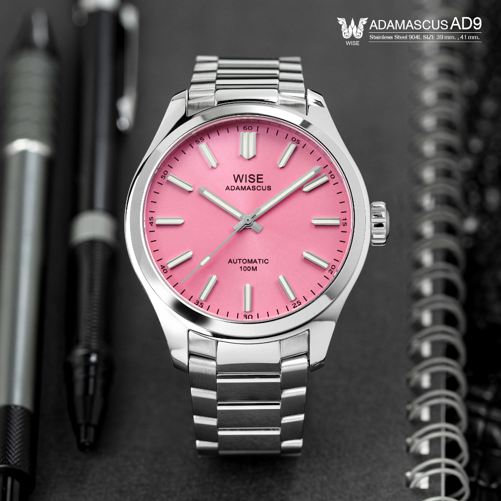 WISE Adamascus AD9 ขนาด 39, 41 mm. No Date Stainless 904L สายสแตนเลส ...